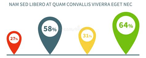 Pin Map Pointers Infographics Information Elements Different Colors