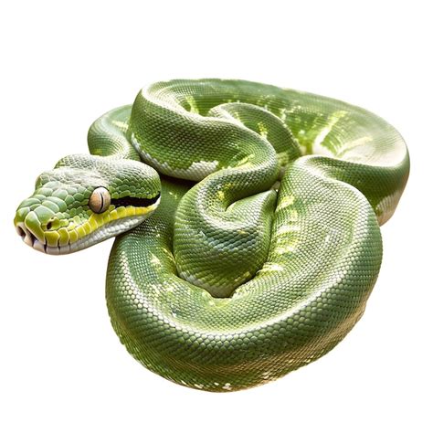 Green Python Chondropython Isolated On White Background Detailed Premium Ai Generated Image
