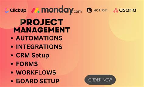 setup monday crm trello clickup asana monday com notion for project