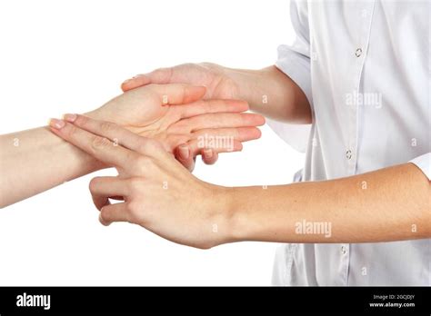 Measuring Pulse Isolated On White Stock Photo Alamy