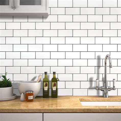 Stickgoo 3x6 White Subway Tiles For Kitchen Backsplash Peel And Stick