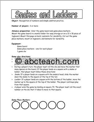 Folder Game Snakes And Ladders Abcteach