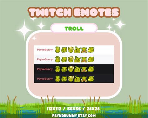 Cute Funny Ogre Troll Emotes Meme Green Character Twitch Discord Youtube Periodt Booty