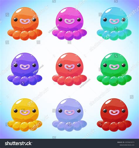 Set Nine Objects Interface Design Bright Stock Vector Royalty Free