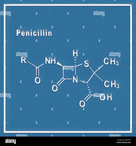 Penicillin Antibiotic Drug Structural Chemical Formula On A White