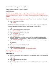 Lab Worksheet Topo Maps Docx Lab Worksheet Topographic Maps Points Name Brittanie