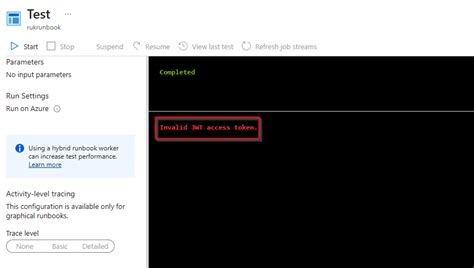 Powershell Azure Automation Runbook Invalid Jwt Access Token Error