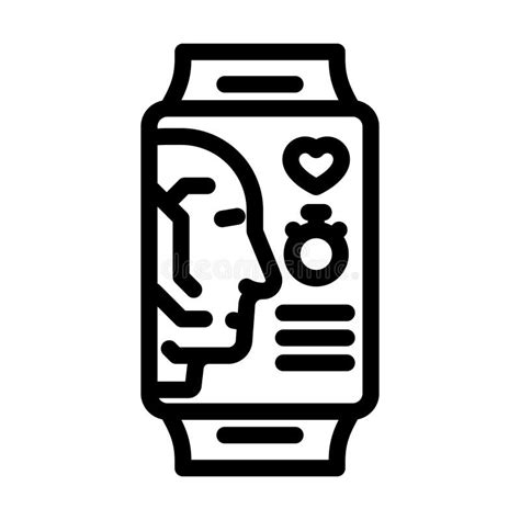 Smart Wearable Device Deep Learning Line Icon Vector Illustration Stock