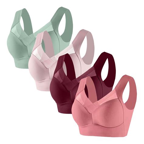 Aobny 4 Pack Confidence Bras For Women Plus Size Green Bras Nylon
