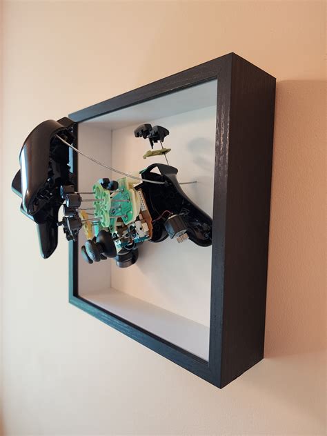 Exploded View Playstation 3 Controller With Frame Disassemble Art Controller Frame Wall Art