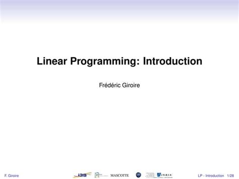 Slides Linear Programming Introductionpdf