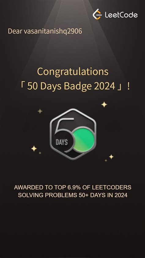 Tanishq Vasani On Linkedin Leetcode Codingjourney Milestone