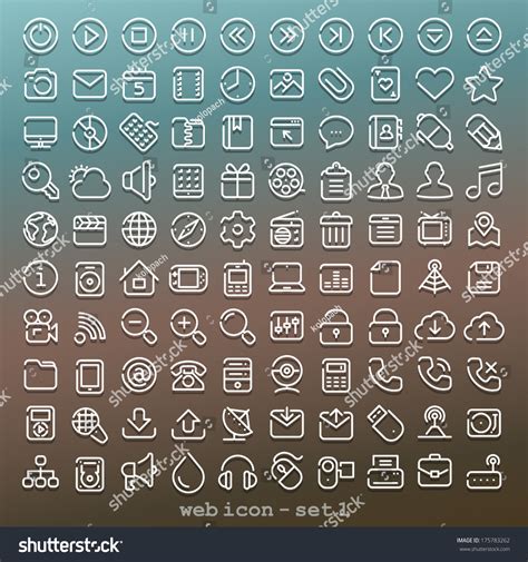 line web icon set 1 stock vector 175783262 shutterstock