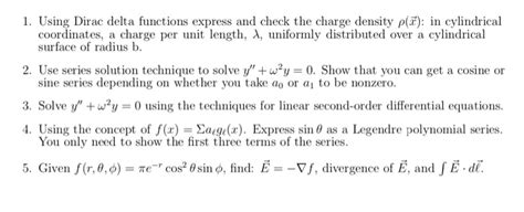 solved 1 using dirac delta functions express and check the