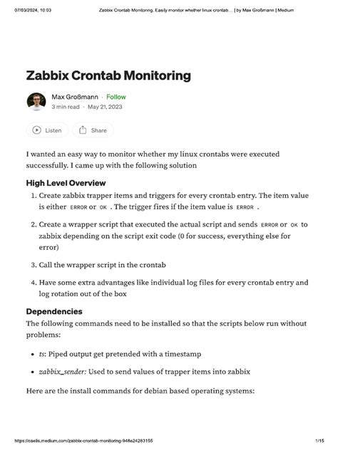 Como Monitorar O Crontab Do Linux Com O Zabbix Pdf