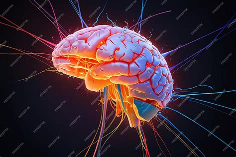 digital rendering of a human brain immersed in synaptic activity with