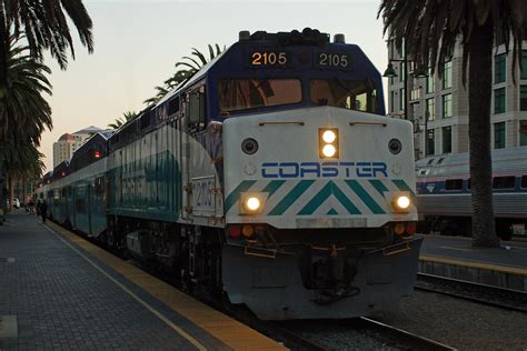 Coaster Commuter Rail Locomotive In Downtown San Diego So Cal