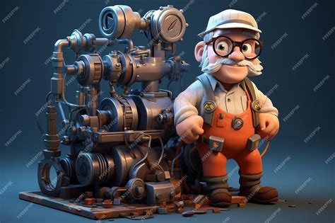 Premium Ai Image Adorable 3d Engineer In Full Gear