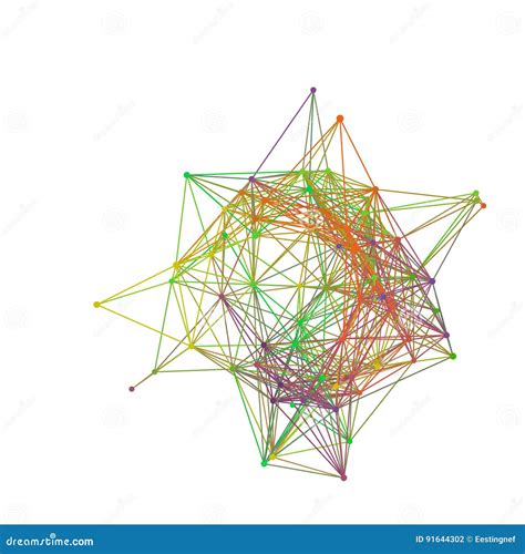 Abstract Molecular Lattice Network Isolated On White Background Stock Vector Illustration Of