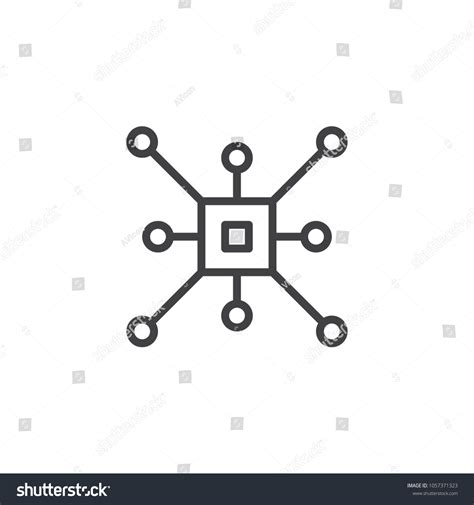 Cpu Outline Icon Linear Style Sign Stock Vector Royalty Free Shutterstock