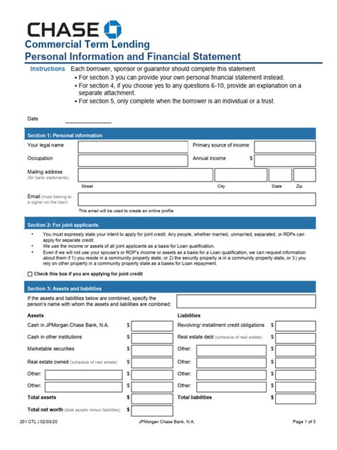 Personal Information And Financial Statement Pdf Foreclosure Credit