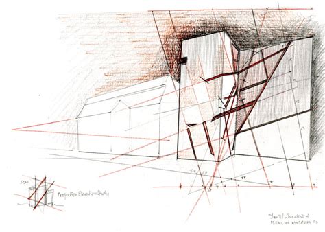 Architectural Drawings By Daniel Libeskind At Ermanno Tedeschi Gallery