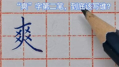 “爽”字笔顺，第二笔到底该写谁？“爽”字结构怎么写才好看？ 文化 艺术 好看视频