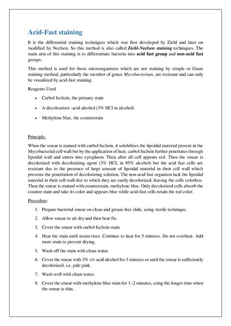 3 Acid Fast Staining Acid Fast Staining It Is The Differential Staining Techniques Which Was