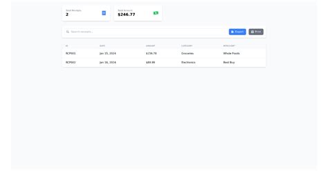Receipt Statistics Free React Tailwind Component