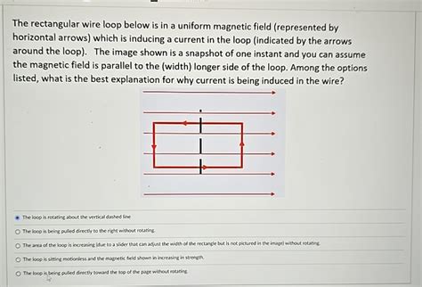 Solved The Rectangular Wire Loop Below Is In A Uniform
