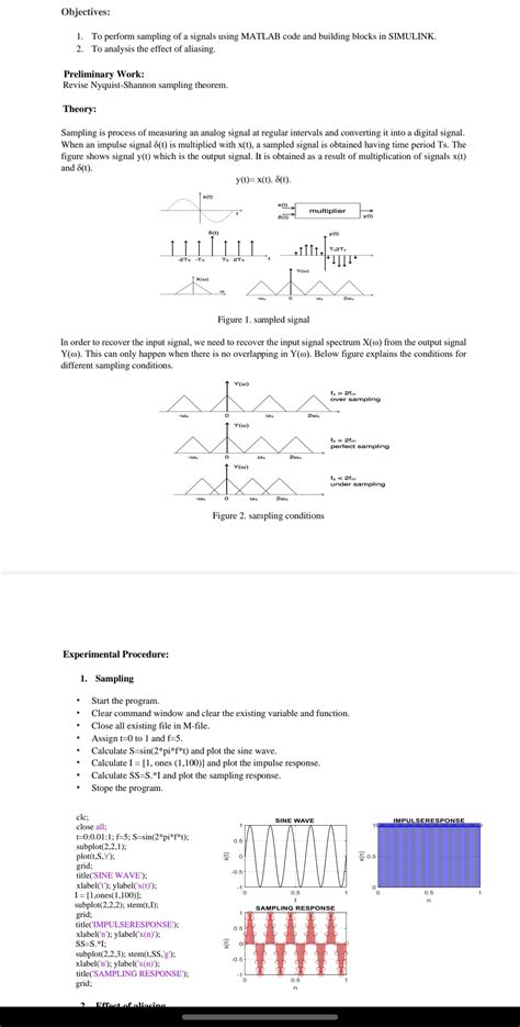 Solved Objectives 1 To Perform Sampling Of A Signals Using