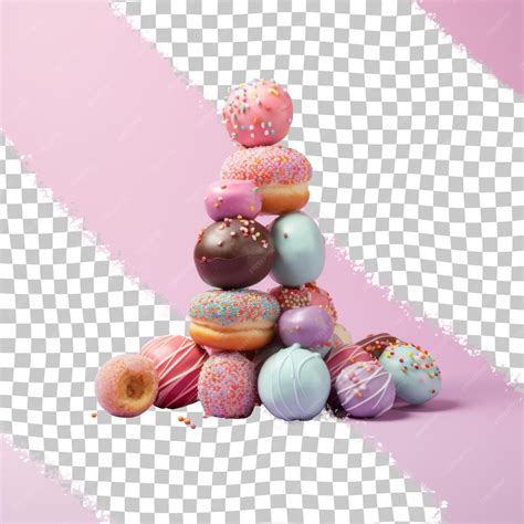 A Stack Of Doughnuts With A Tree On The Top Premium Ai Generated Psd