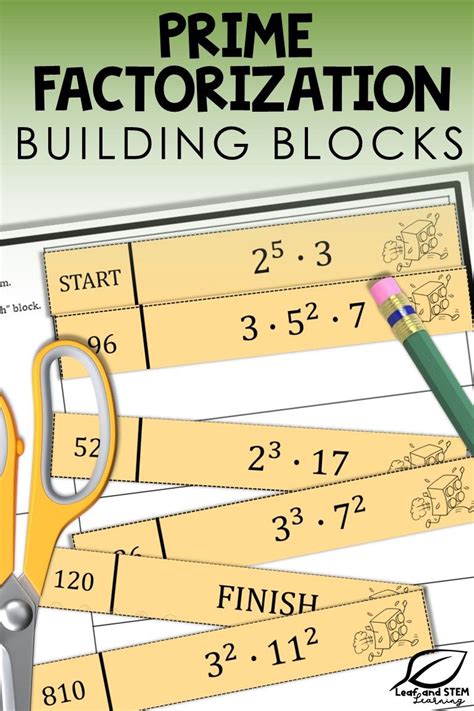 Prime Factorization Review And Practice Activity Prime Factorization