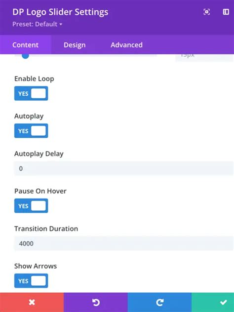 how to give a smooth transition in dp logo slider divi extended