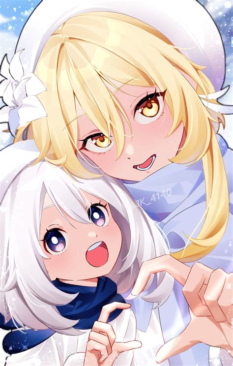 Lumine And Paimon Genshin Impact Drawn By Jk Danbooru