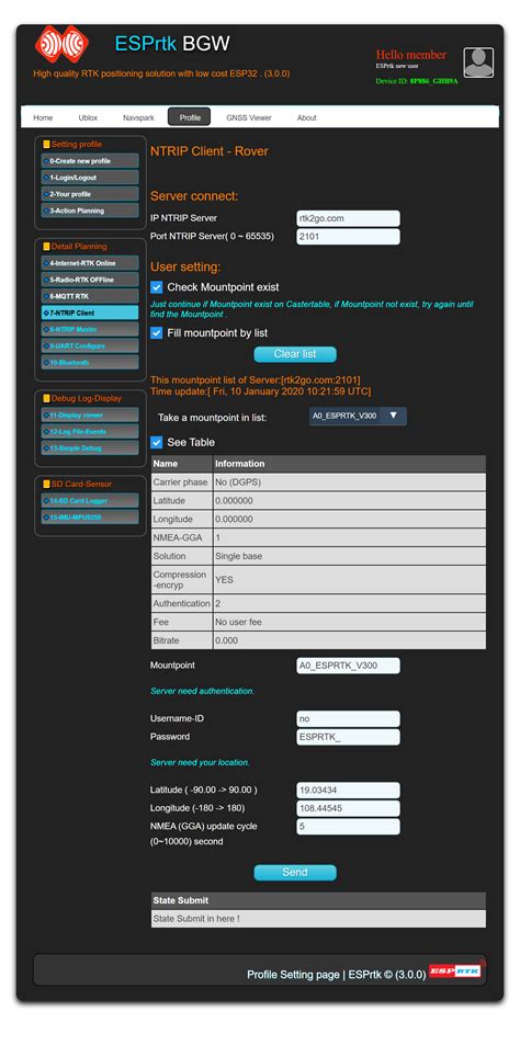 Tutorial Web Configure Mode Profile Tab Ntrip Client Esprtk