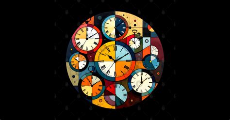 Colorful Analog Clock Round Abstract Design Colorful Analog Clock