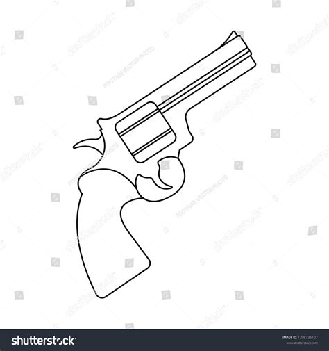Pistols Outline Vector Coloring Stock Vector Royalty Free 1298735107