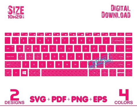 Keyboard Printable Stickers In 4 Window Laptop Decal Clipart For Hp