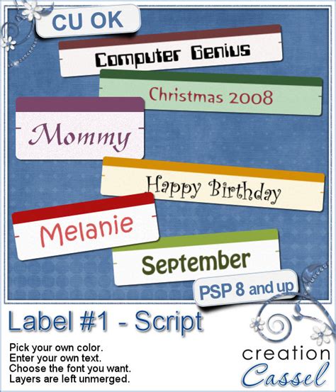 New Script Label 1 Creation Cassel