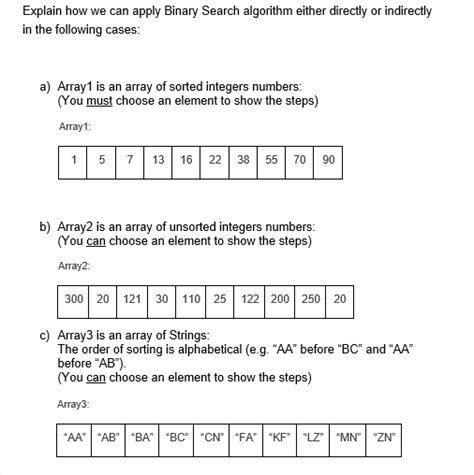Solved Explain How We Can Apply Binary Search Algorithm