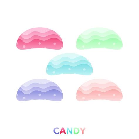 Set Of Cute Colourful Candy Vector Illustration 6420357 Vector Art