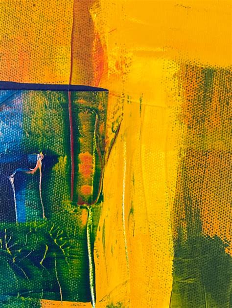 갤러리 관념적인 그림 노란색 녹색 다채로운 대담한 동적 색상 디자인 멀티 컬러 미니멀리스트 미술 밝은 색 붓놀림 블루 색 대비 색상 선명한