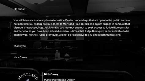 Maryland Judiciary Cautions Fox45 Do Not Attempt To Seek Access To