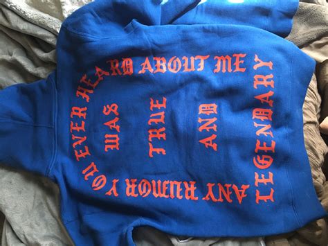 Kanye West The Life Of Pablo Merch Blue Hoodie Grailed