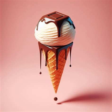 Premium Psd Cone Ice Cream Dripping