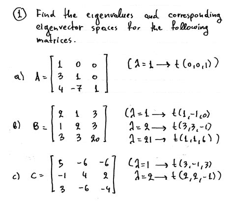 Solved 1 Find The Eigenvalues And Corresponding Eigenvector