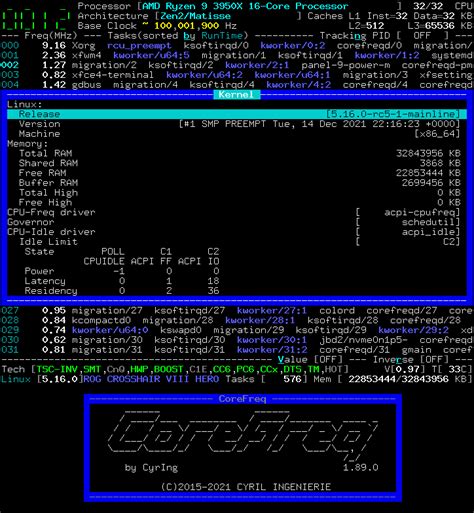CoreFreq With Linux 5 16 Cyring CoreFreq Discussion 305 GitHub