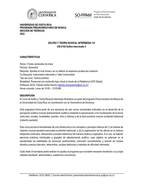 Cm 2103 Solfeo Intermedio 3 Pdf Intervalo Música Escala Música