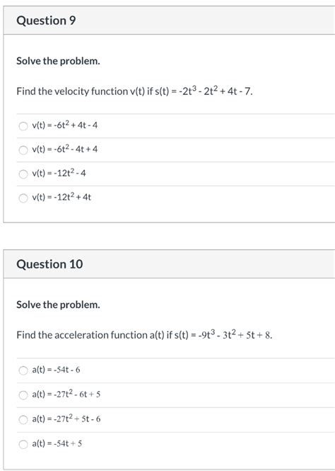 solved question 9 solve the problem find the velocity